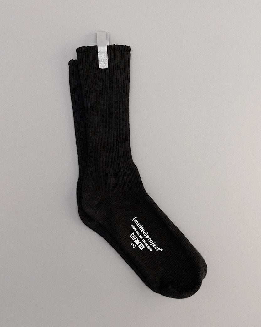 Reflective Organic Crew Socks | Jet Black – (multee)project